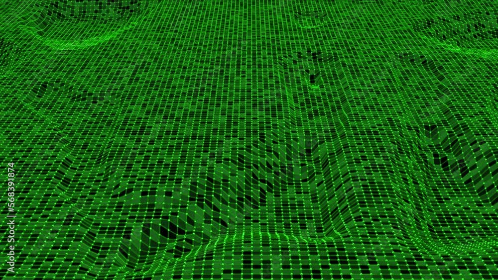 green color 3d topography wireframe mesh animation background Stock ...