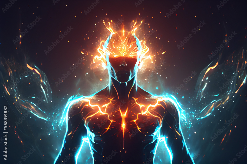 sci-fi concept showing a cyborg male recovering energy Digital Art ...