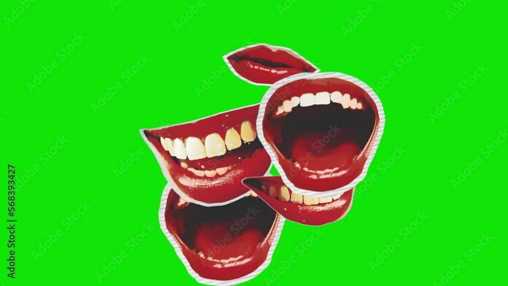 The female lip opens and closes on the green screen Stock Video | Adobe ...