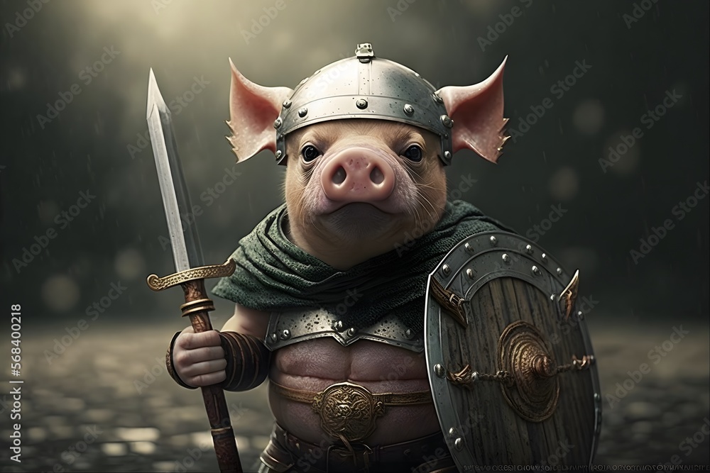 pig warrior created using Generative AI Technology Stock Illustration | Adobe Stock
