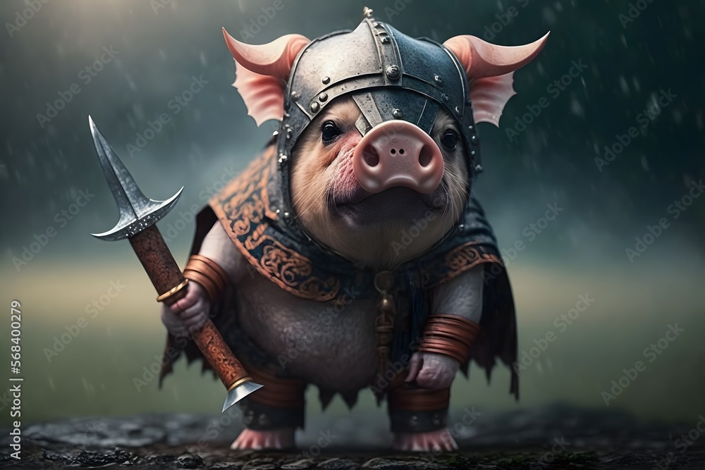 pig warrior created using Generative AI Technology Stock Illustration | Adobe Stock