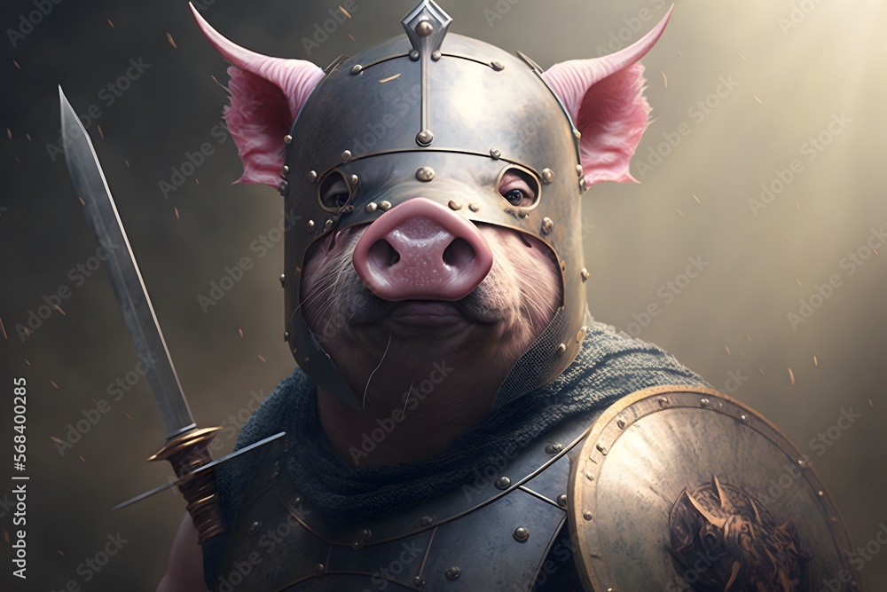 pig warrior created using Generative AI Technology Stock Illustration ...