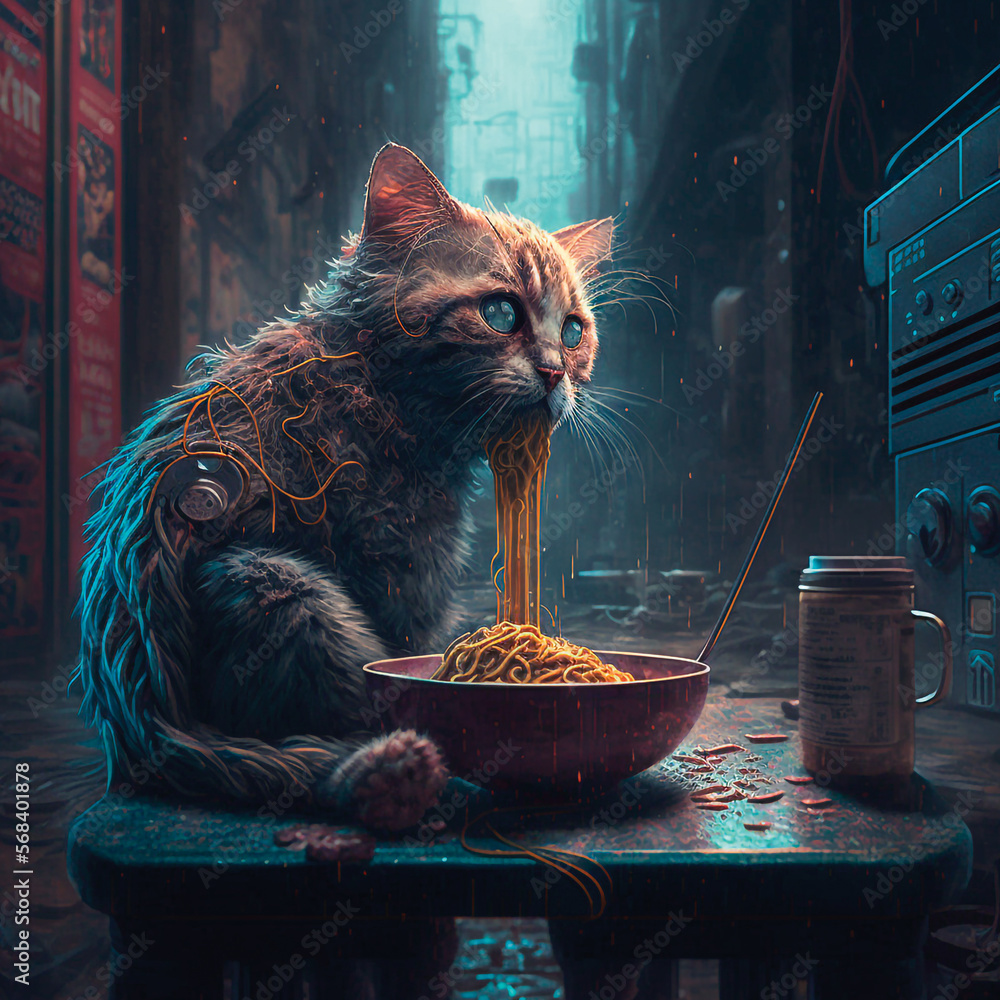 Spaghetti Cat Wallpaper