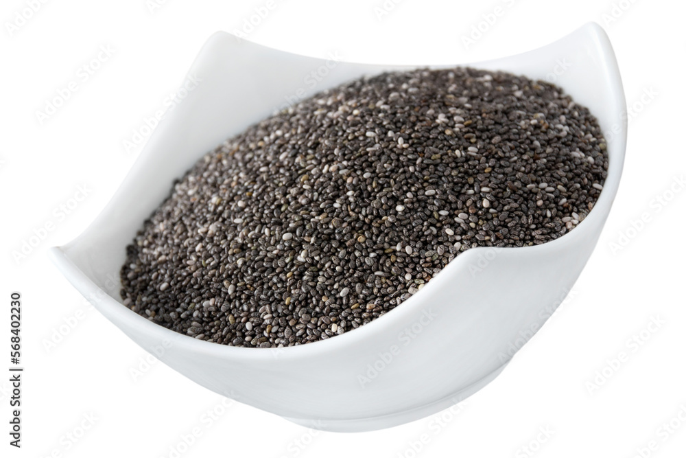 Chia seeds and bowl isolated on transparent background PNG cut out ...