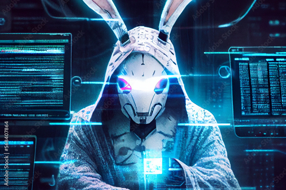 Hacker-Bunny: A Futuristic Concept of Cyber Crime and Security Stock ...