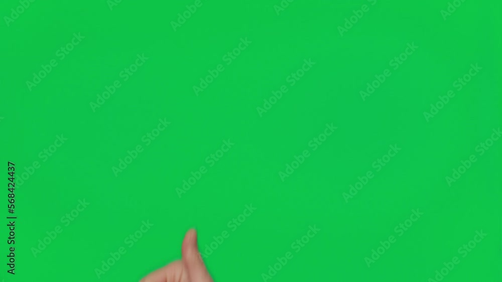 Vidéo Stock Man's hand shows gestures and signs of success on a chroma ...
