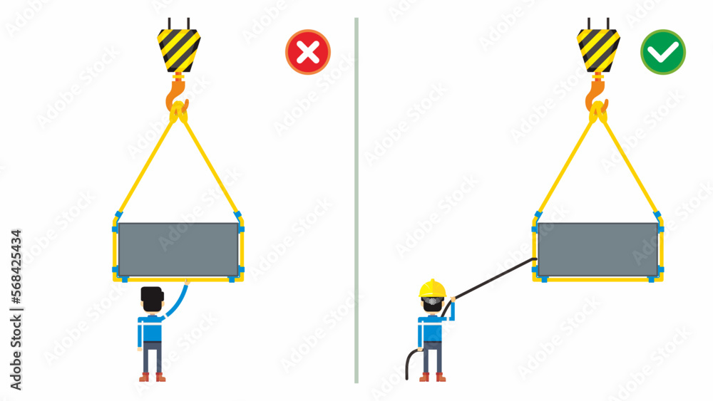 Workplace do and do not safety practice illustration. Control the ...