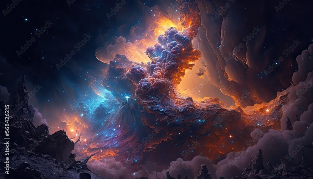 Stunning realistic wallpaper of a Nebula. Deep space, starry ...