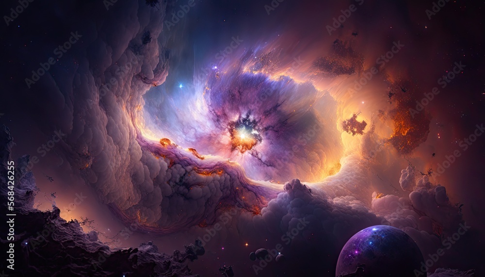 Stunning realistic wallpaper of a Nebula. Deep space, starry ...