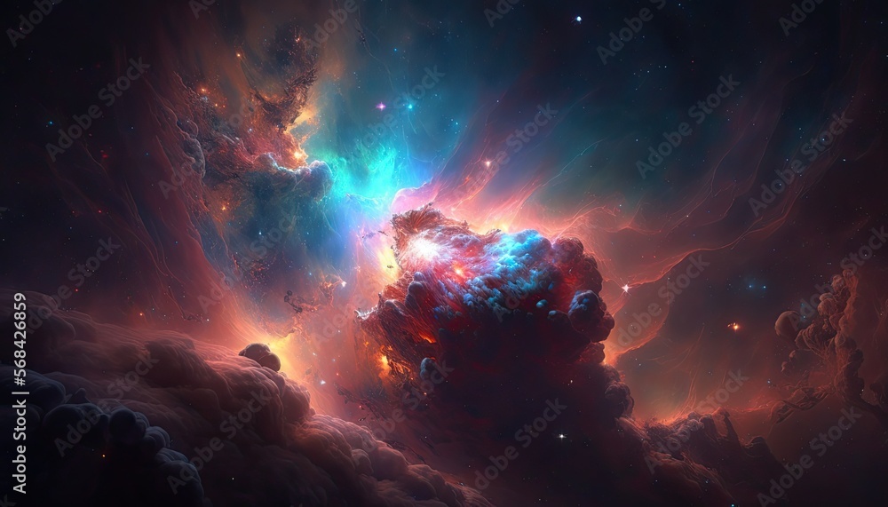 Ilustrace „Stunning realistic wallpaper of a Nebula. Deep space, starry ... Ilustrace „Stunning realistic wallpaper of a Nebula. Deep space, starry ...