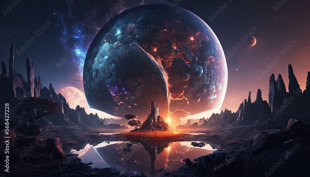 Stunning realistic wallpaper of a Planet, starry, astrophotography ...