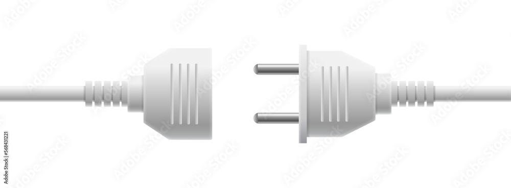 Vetor de Electric socket with a plug. Connection and disconnection ...