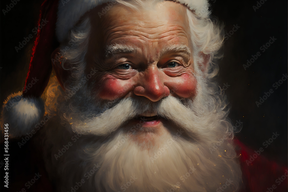 Photo & Art Print Santa Claus Oil painting,Generative AI, Javier