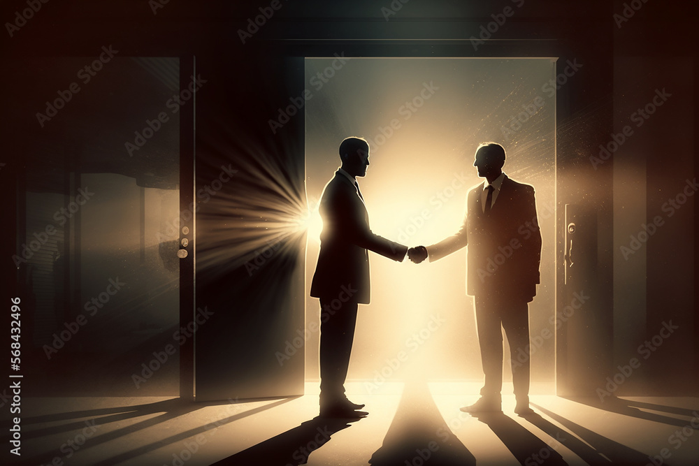 silhueta negócio fechado, sucesso na negociação Stock Illustration ...