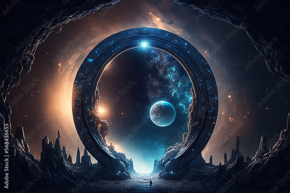 Cosmic Portal Opening to the Universe Illustration - Generated by AI ...