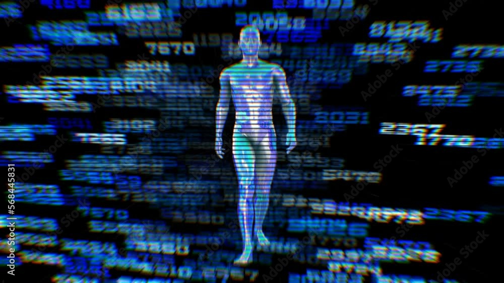 Seamless futuristic medical animation of user interface FUI HUD body ...