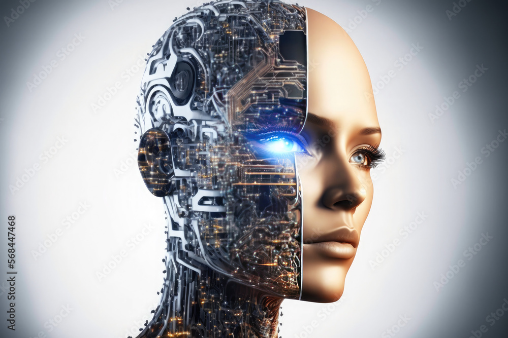cyborg, robot, artificial intelligence, AI, droid, android, brain, half ...