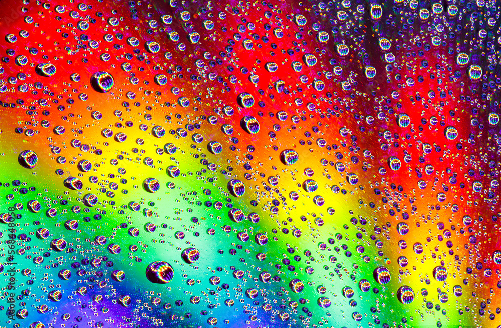 Rainbow Water Drops Wallpaper
