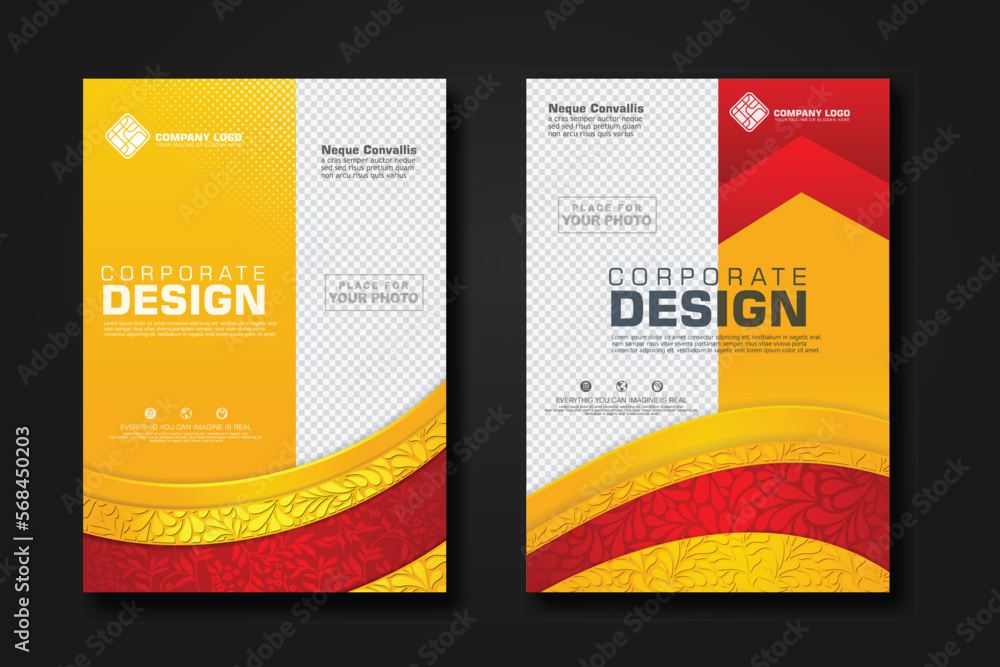 Cover design template with textured modern floral pattern and ...