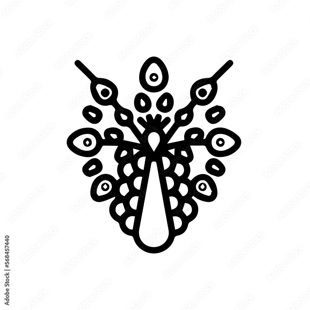 peacock line art vector illustration Stock Vector | Adobe Stock