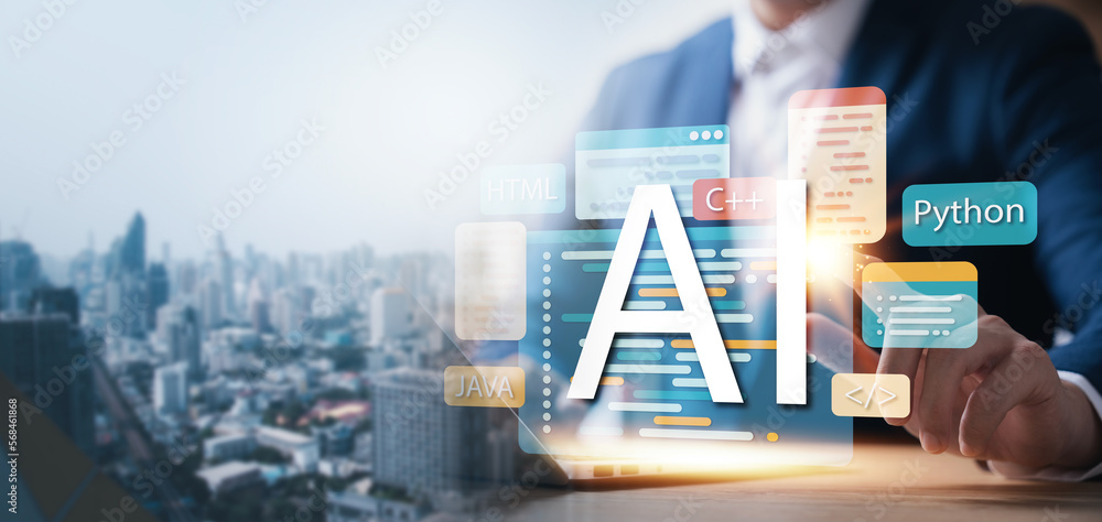 Development of artificial intelligence (AI), business people experience ...