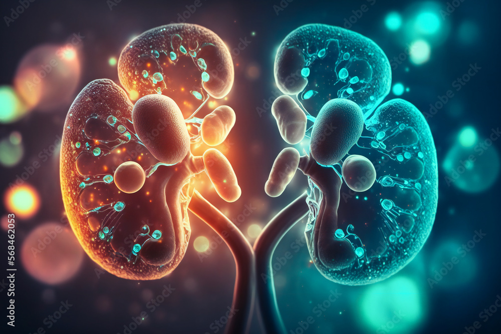 Obraz The Kidneys Emphasized Symbolizing The Importance Of The Central