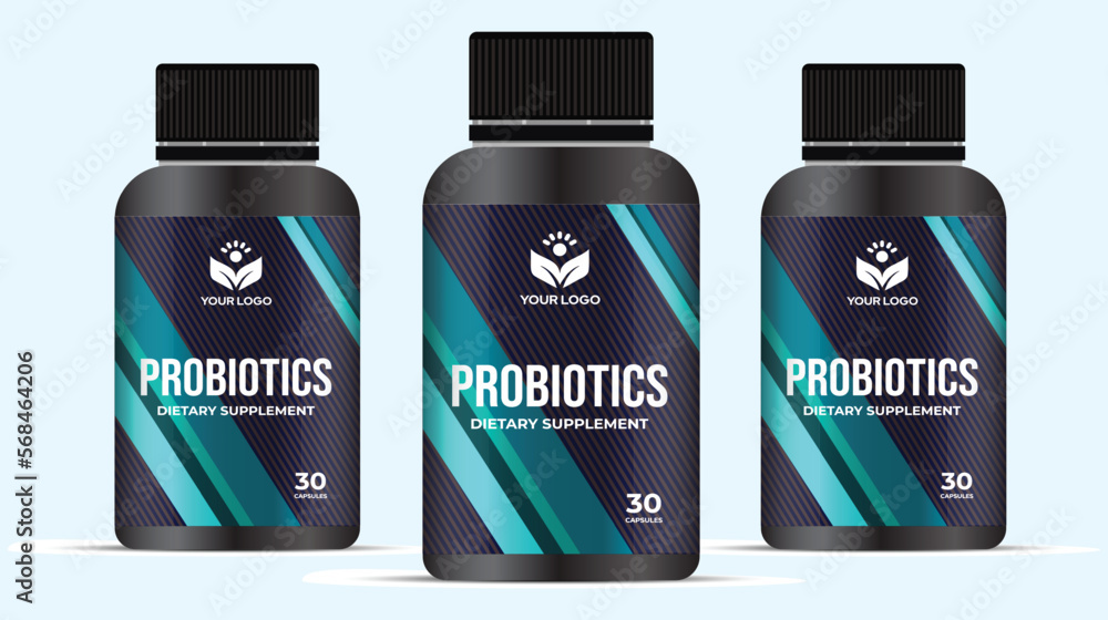 Probiotic Supplement Food Label Design Packaging Design. Private Label ...