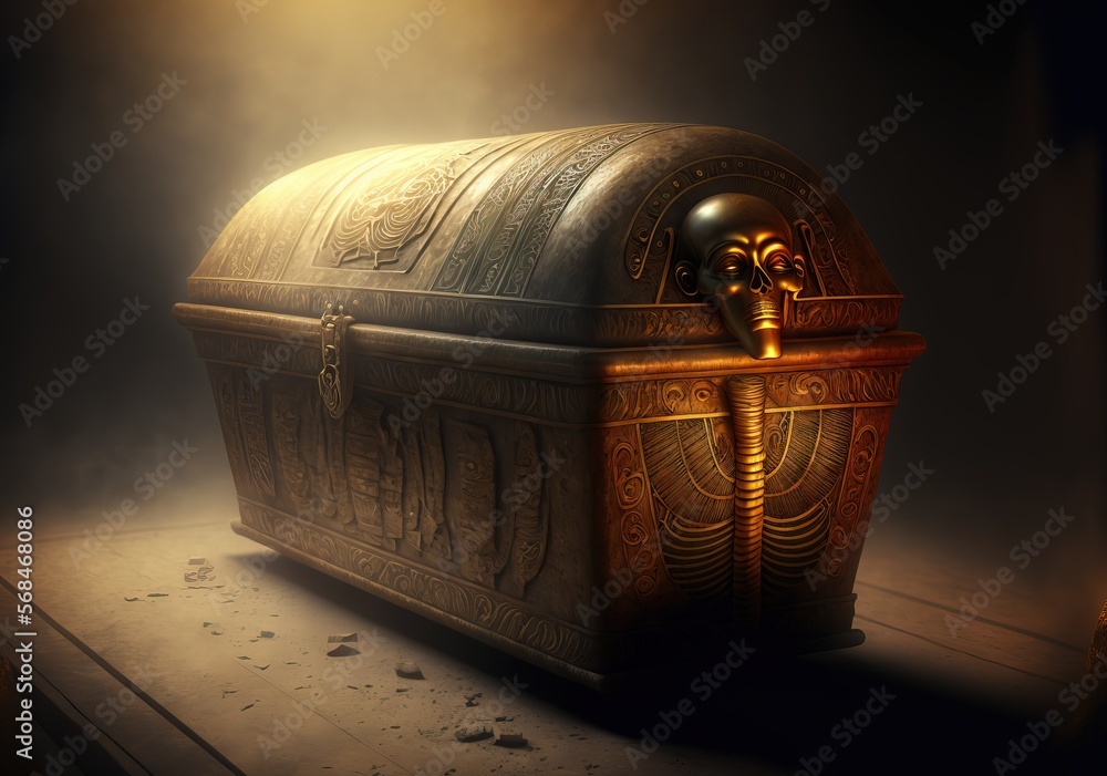 fantasy golden Egyptian casket. Stock Illustration | Adobe Stock