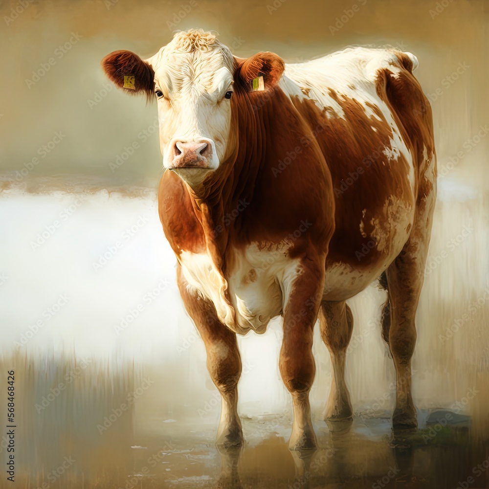 Cow, generative artificial intelligence Stock Illustration | Adobe Stock