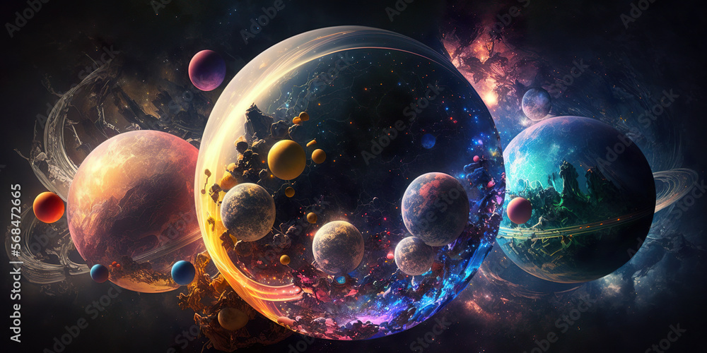 Universe represented in all dimensions in one illustration. From the ...
