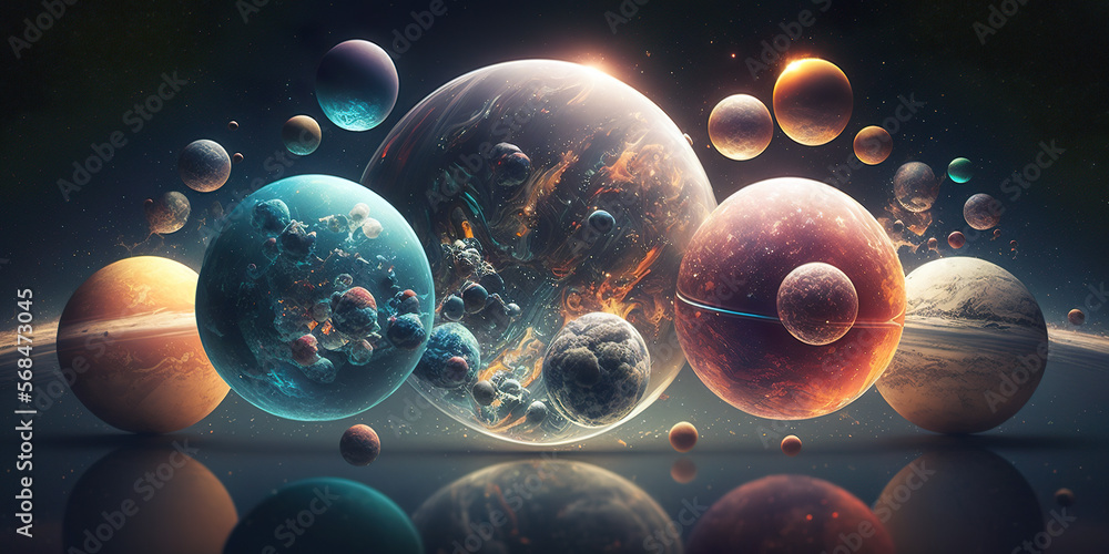Universe represented in all dimensions in one illustration. From the ...