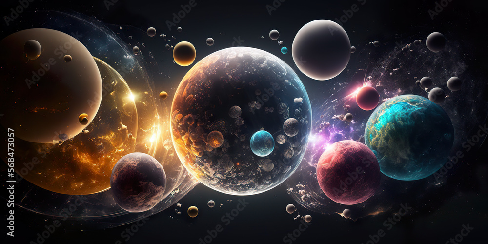 ภาพประกอบสต็อก Universe represented in all dimensions in one ...