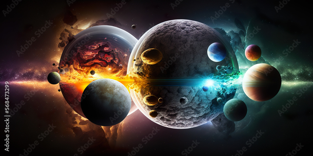 Universe represented in all dimensions in one illustration. From the ...