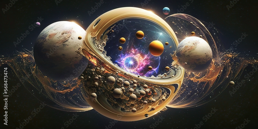 Universe represented in all dimensions in one illustration. From the ...