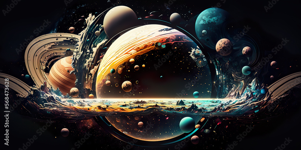Universe represented in all dimensions in one illustration. From the ...