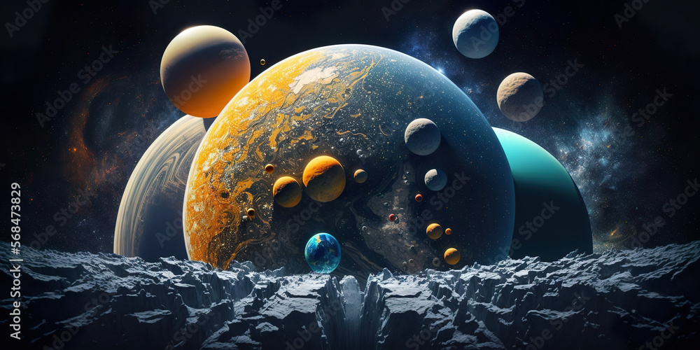 Universe represented in all dimensions in one illustration. From the ...