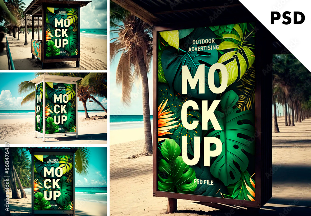 Advertising posters on tropic locations with Generative AI Stock ...