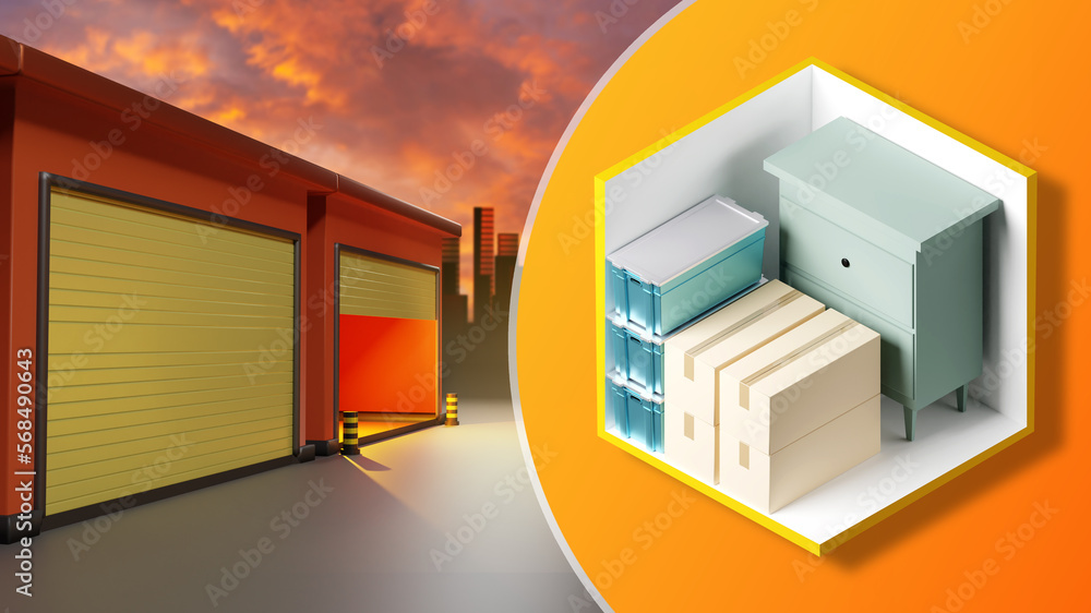 Rental storage room. Separate warehouses. Containers for storing ...