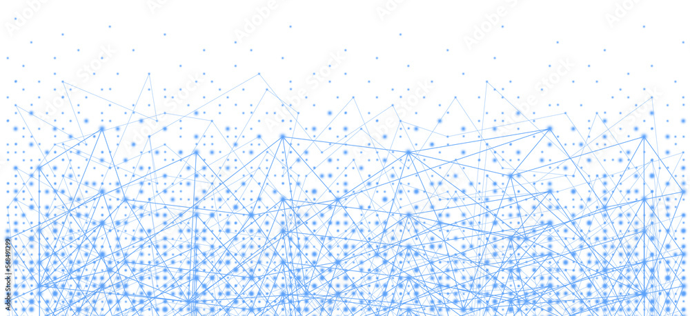 Blue graphic IT technology and web net illustration on a transparent ...