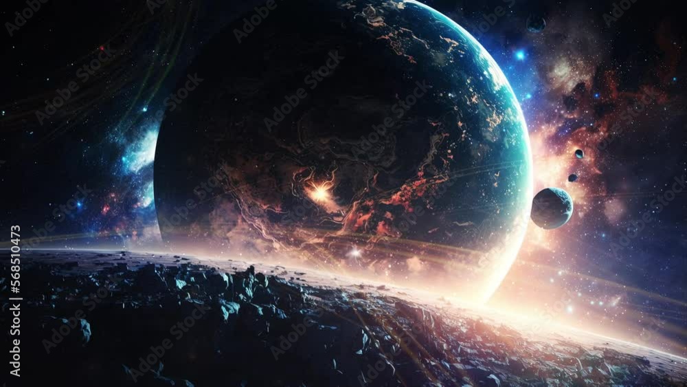 animated space background , moon galaxy night UHD 4K 30 fps AI ...