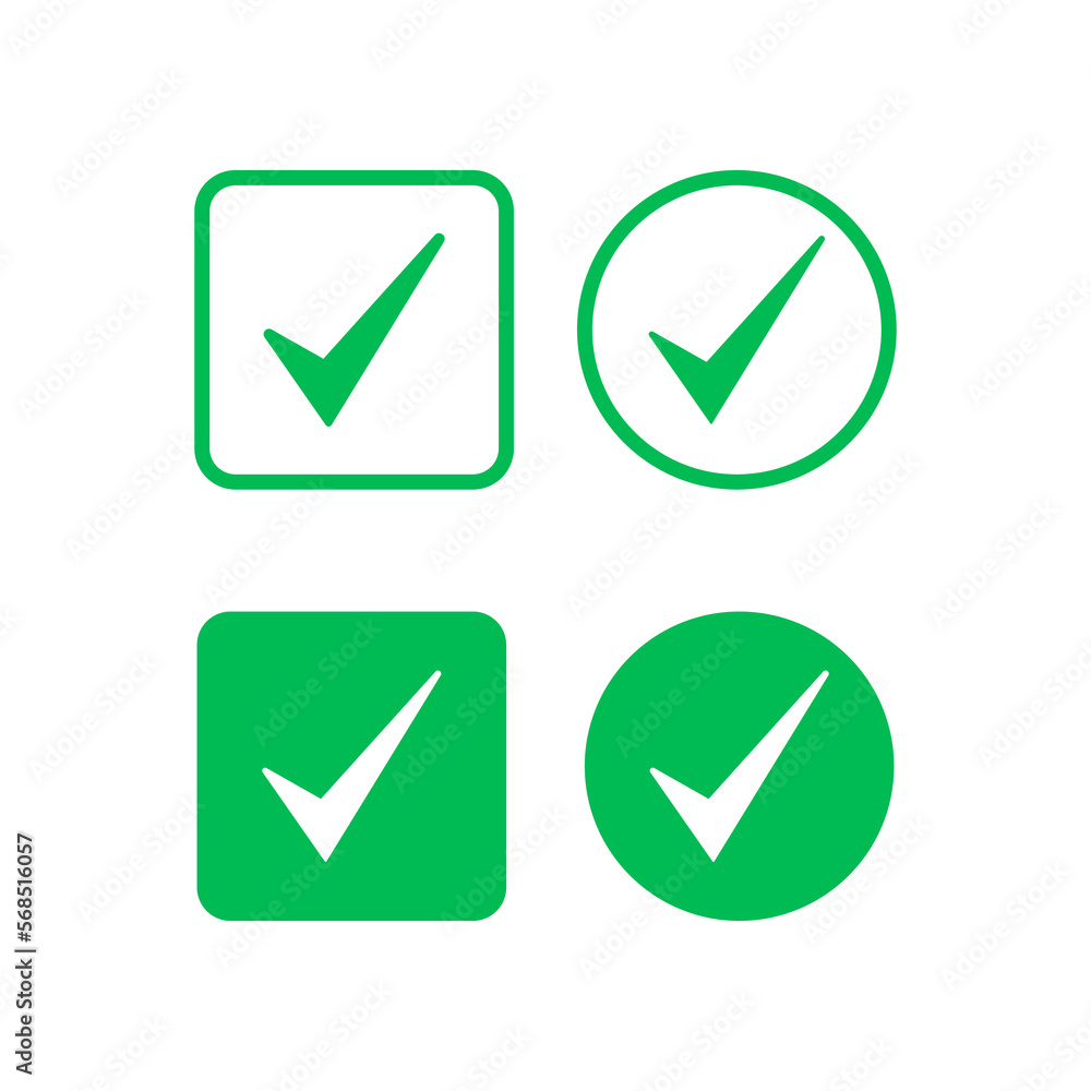 Check Mark Icon Different Style Check Mark Circle Check Mark Stock ...
