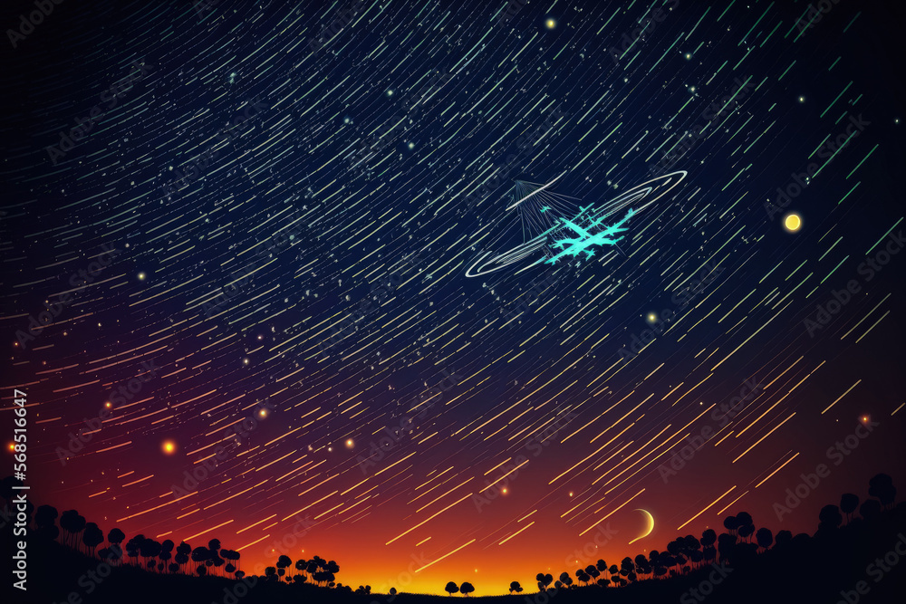 Star trails around the Big Dipper, constellation in the northern ...