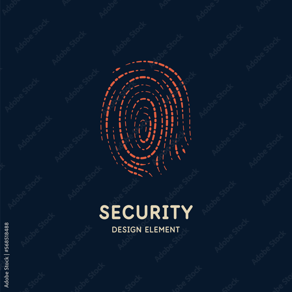 The fingerprint of a person. Biometric identification symbol. Security ...