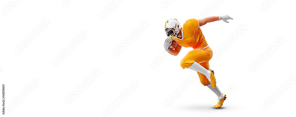 Realistic silhouette of a NFL american football player man in action ...