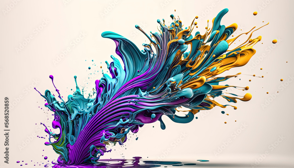 Colourful Liquid Splash Format 16:9 Digital Art Background Hintergrund ...