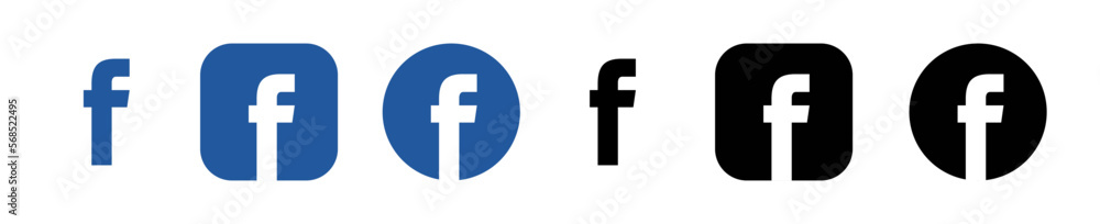 Facebook logo icon. Set facebook icon. Editorial vector. Vinnitsa ...