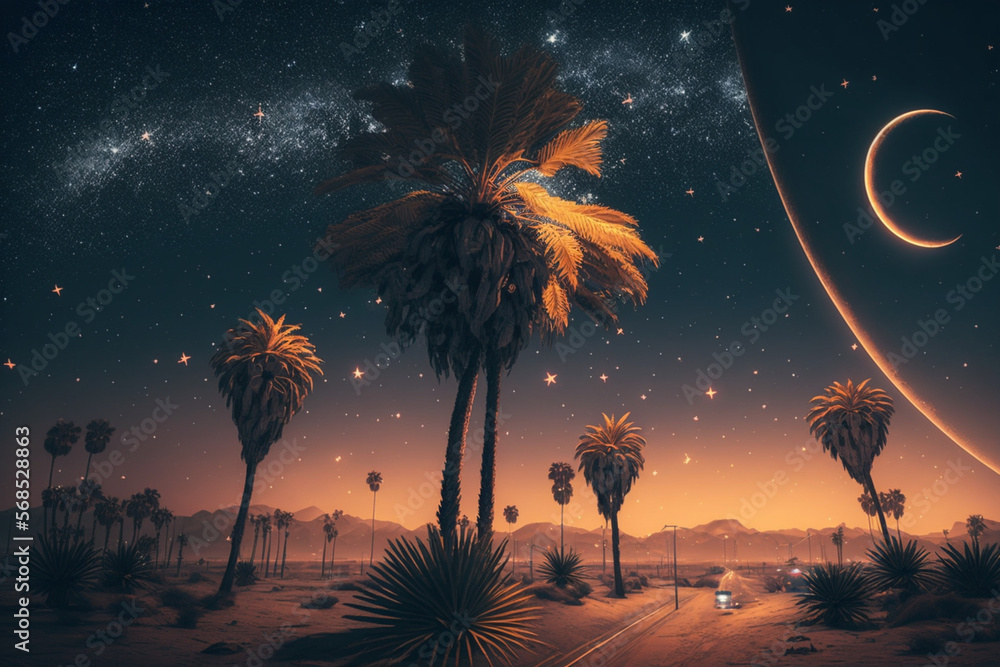 retrowave sunset, synthwave, synth pop, palm tree, beach, island, sea ...