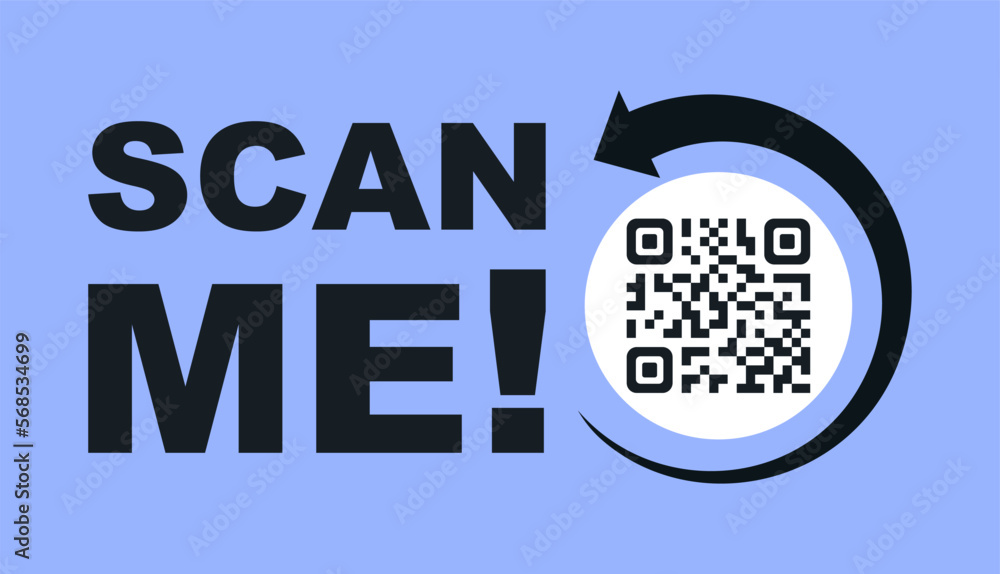 Scan me icon with QR code. Symbol or emblem. QR code scan for ...
