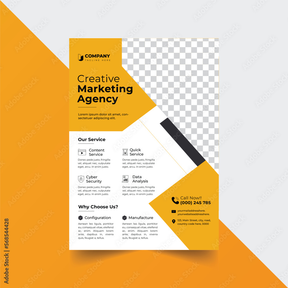 Innovative Modern Idea Of Flyer Design With Dynamic Abstract ...