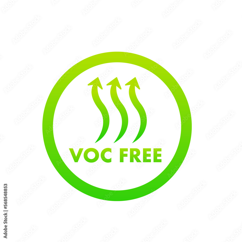 VOC free icon. Volatile organic compounds-free abstract. Vector ...